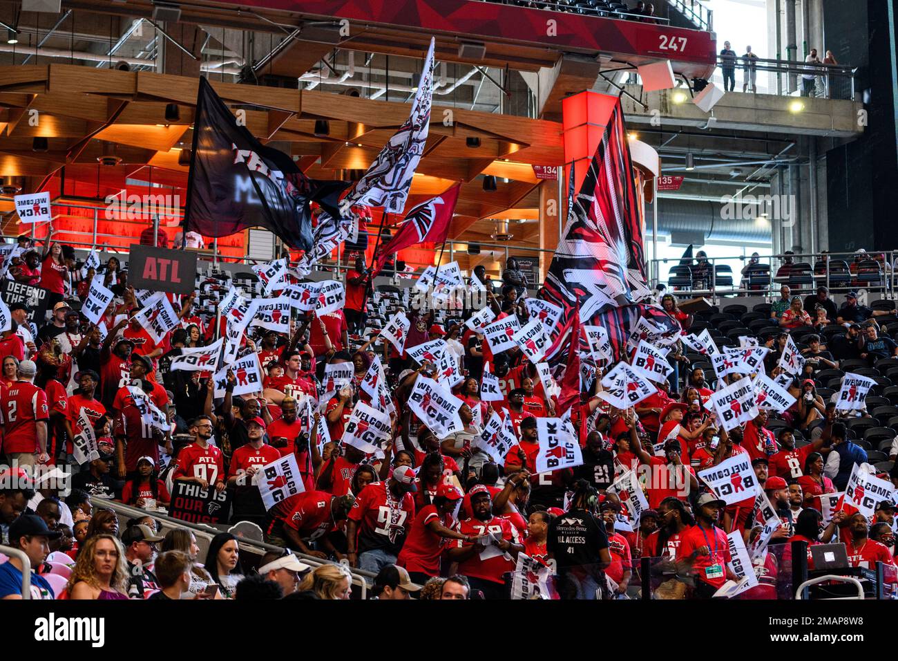 Atlanta Falcons fans before an NFL football game against the ...