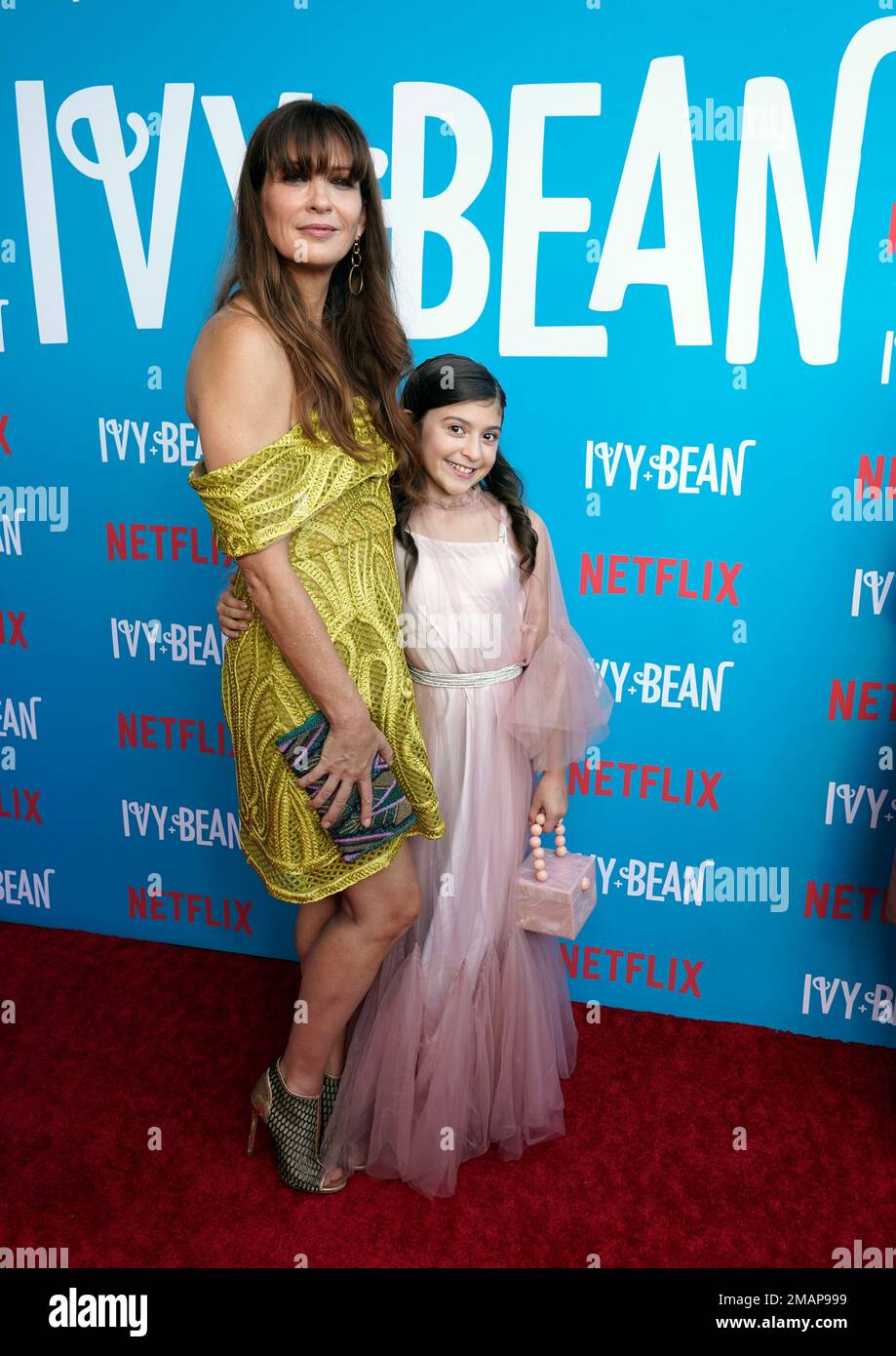 Elissa Down, left, director of "Ivy + Bean," poses with cast member Keslee Blalock at a special ...