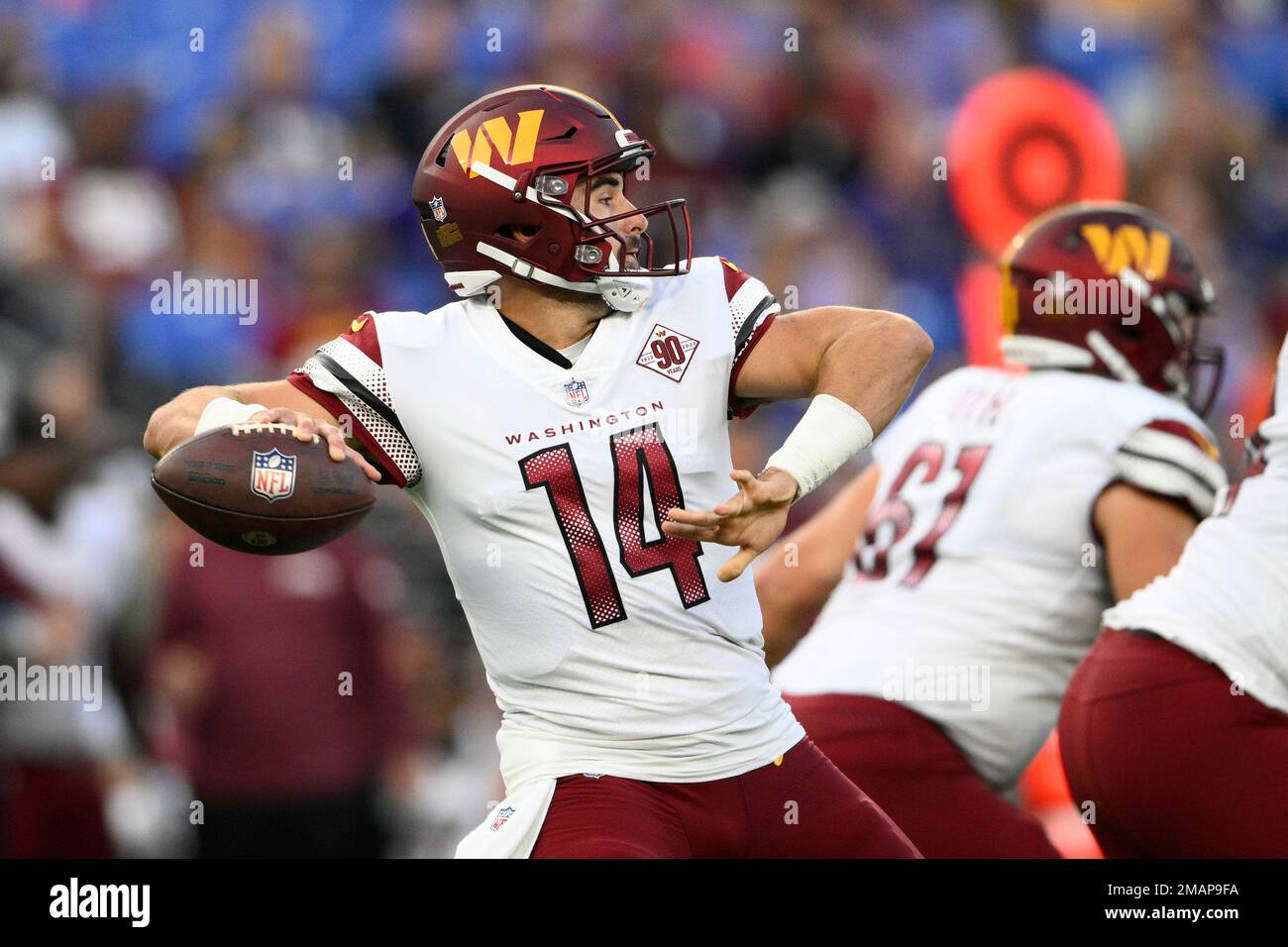 Washington Commanders quarterback Sam Howell (14) in action in the ...