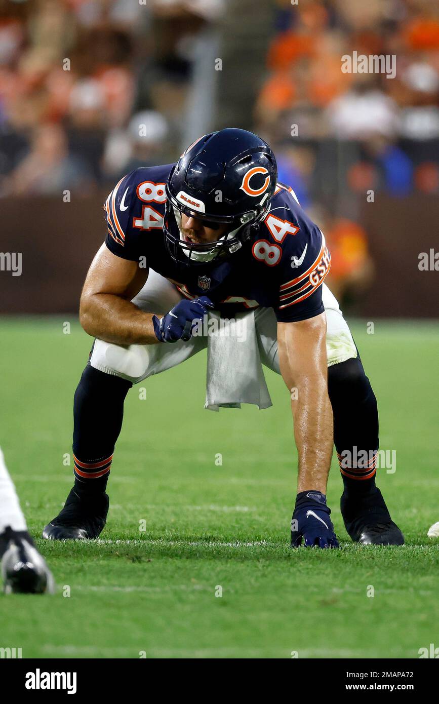 Chicago Bears tight end Ryan Griffin (84) lines up for a play during an ...