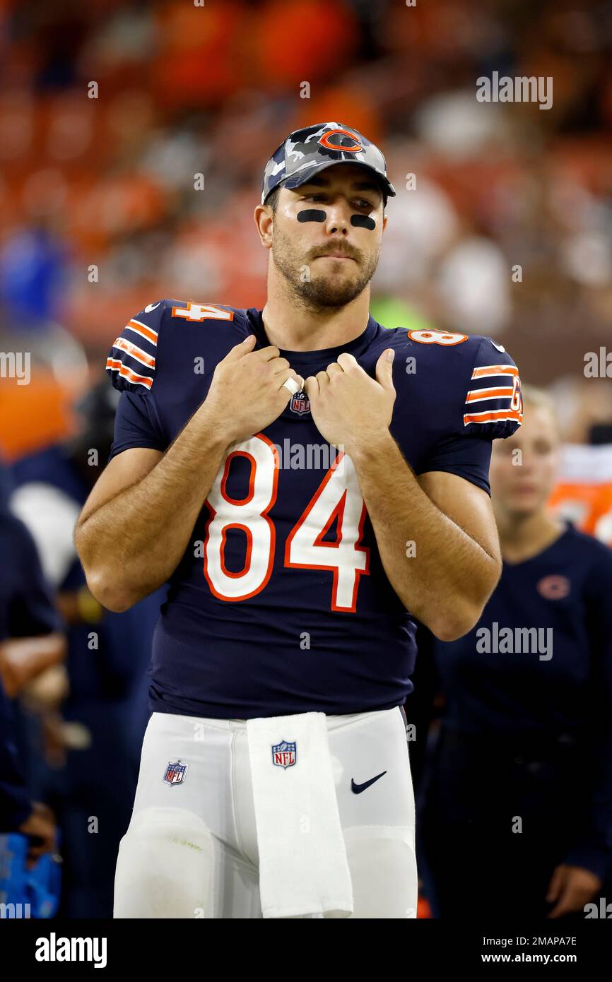 Chicago Bears tight end Ryan Griffin (84) stands on the sideline during ...
