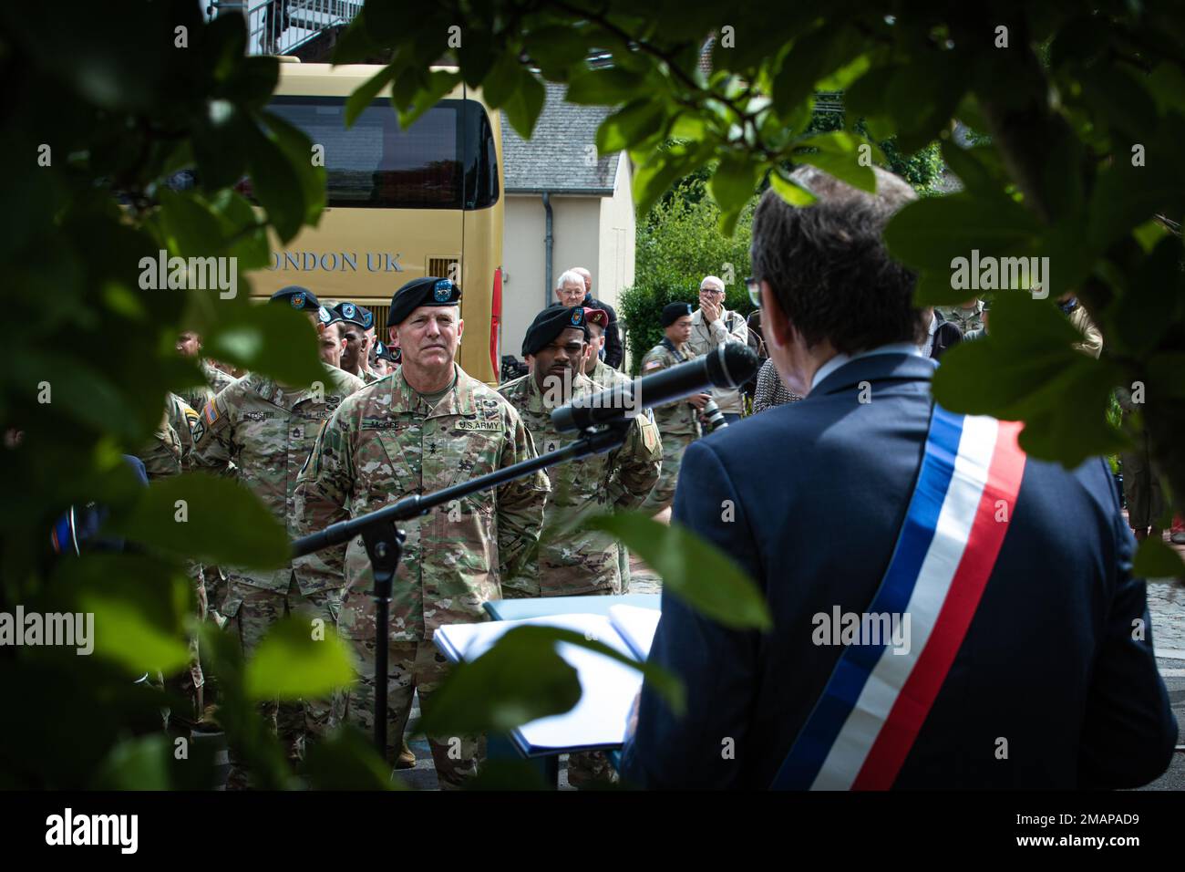 U.S. Army Maj. Gen. Joseph P. McGee, left, commanding general of the ...