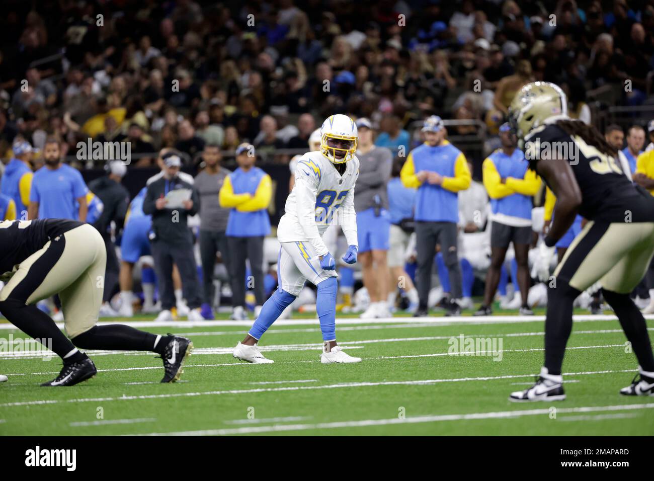 Los Angeles Chargers wide receiver DeAndre Carter (82) lines up for a ...
