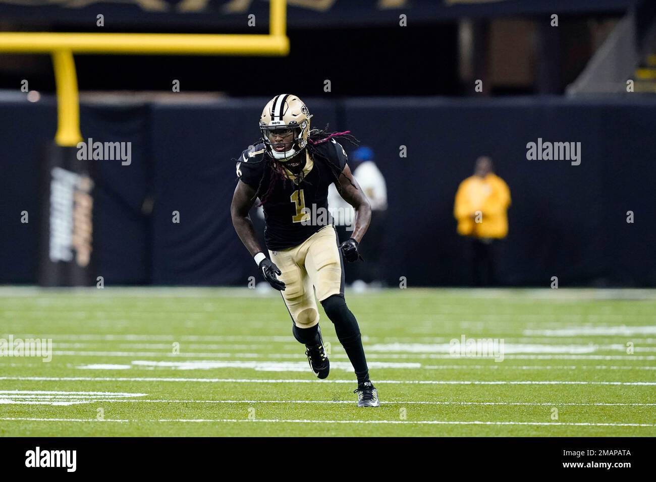 New Orleans Saints wide receiver Marquez Callaway (1) runs a route ...