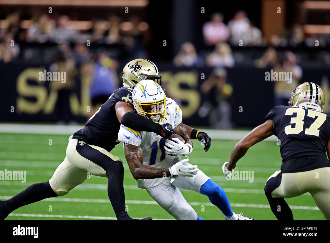 Los Angeles Chargers wide receiver Jason Moore Jr. (11) carries during ...
