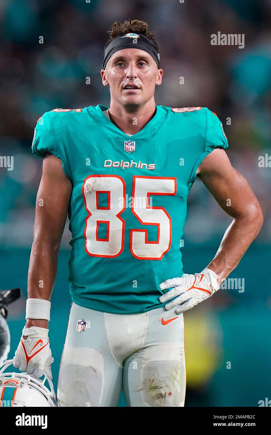 Miami Dolphins wide receiver River Cracraft is shown during a timeout ...