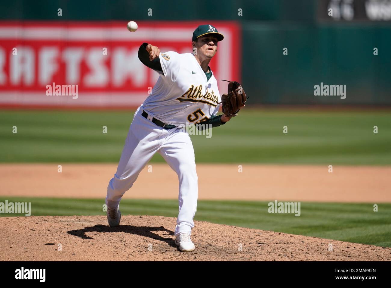 Oakland Athletics' Adrian Martinez during a baseball game against the ...