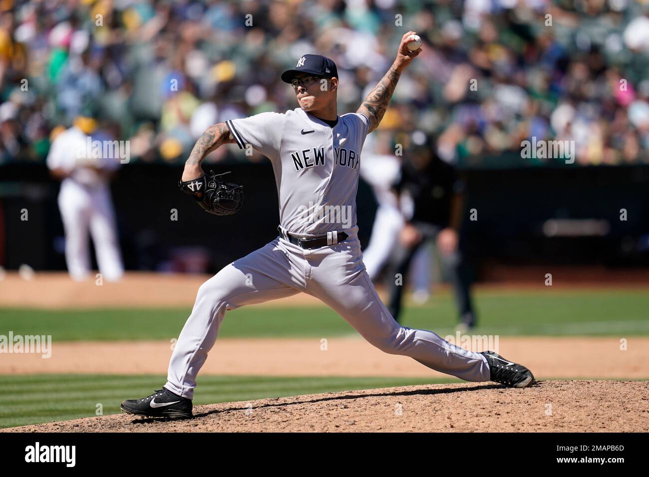 New York Yankees' Anthony Banda during a baseball game against the ...