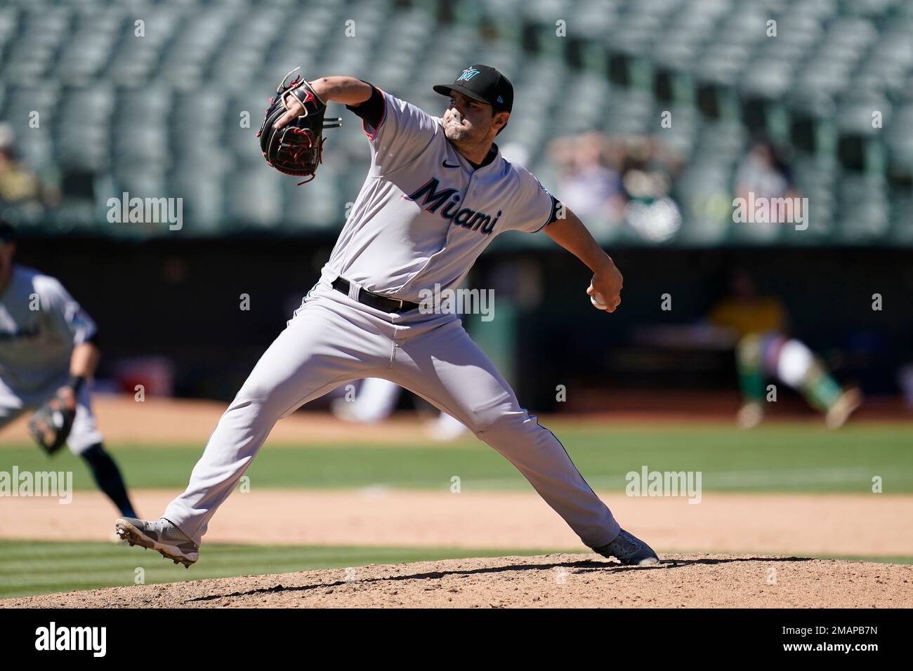 Miami Marlins' Richard Bleier during a baseball game against the ...