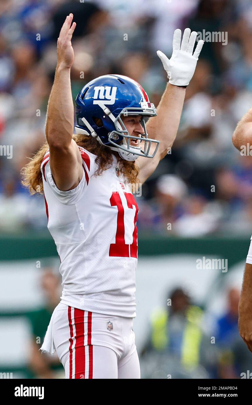 New York Giants kicker punter Jamie Gillan (17) in action against the ...