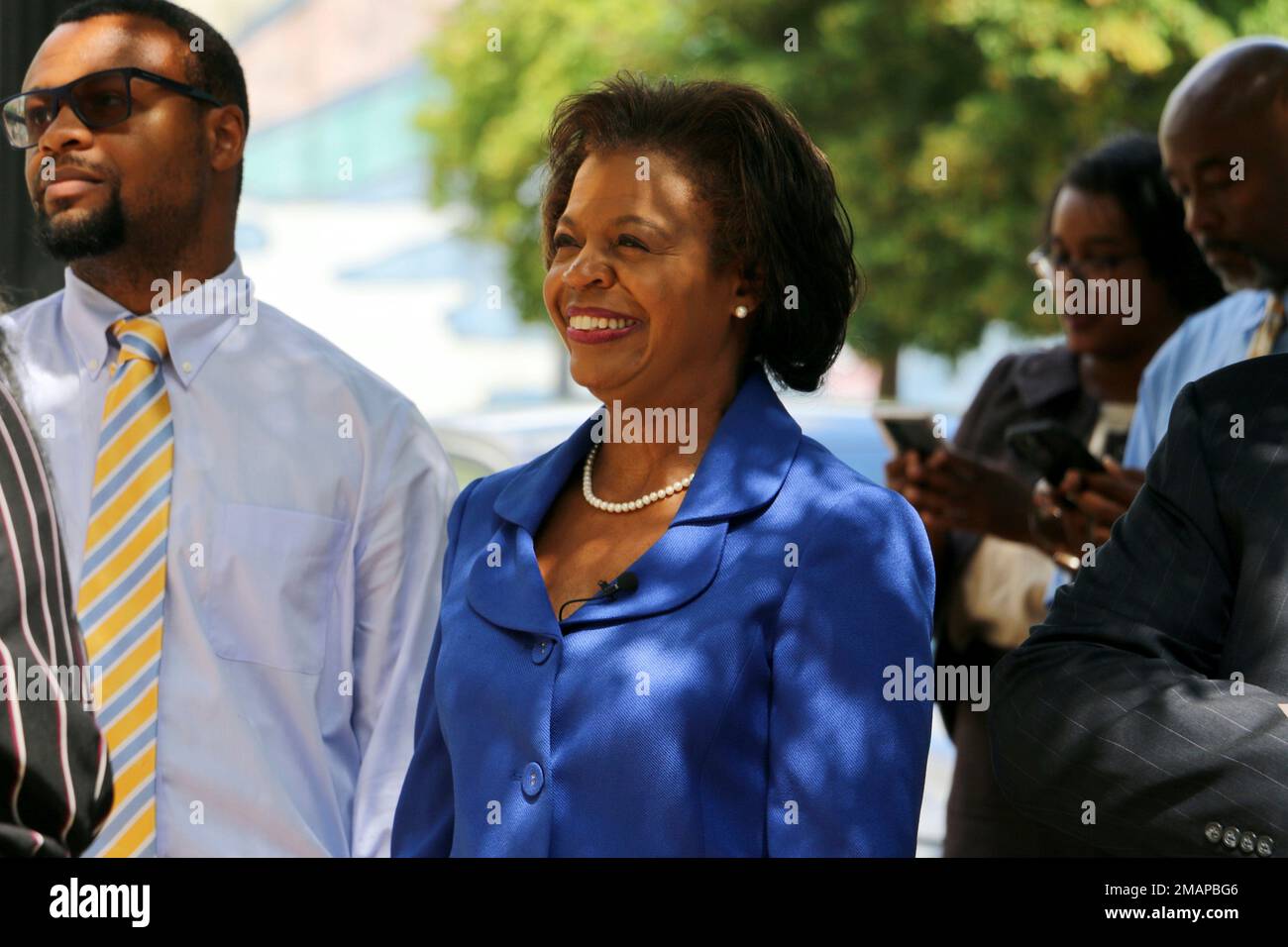 Democratic U.S. Senate candidate Cheri Beasley speaks during a campaign ...