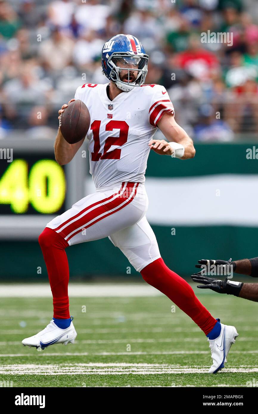 New York Giants quarterback Davis Webb (12) in action against the New ...