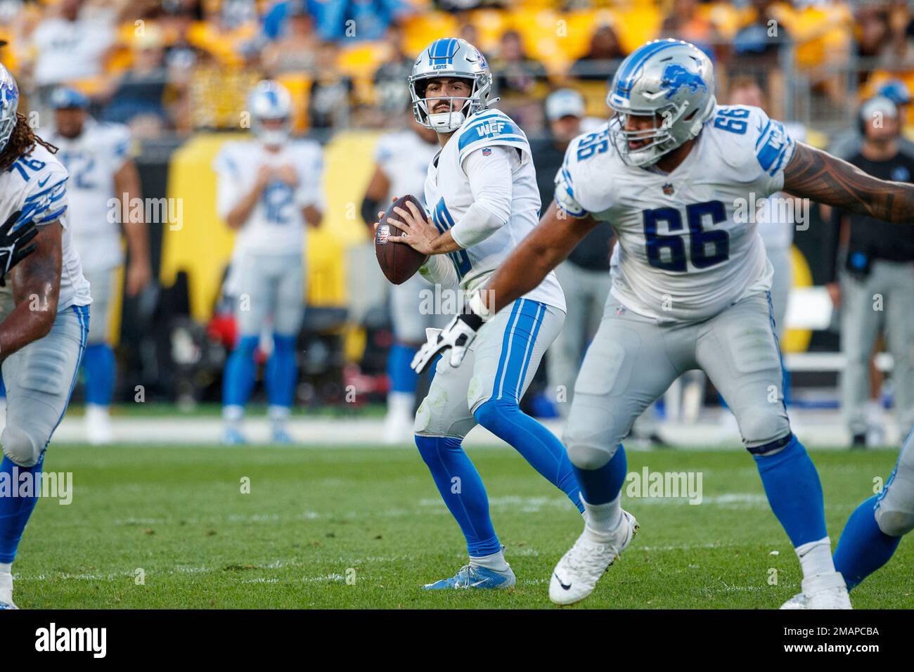 Detroit Lions quarterback David Blough (10) throws a pass during a ...
