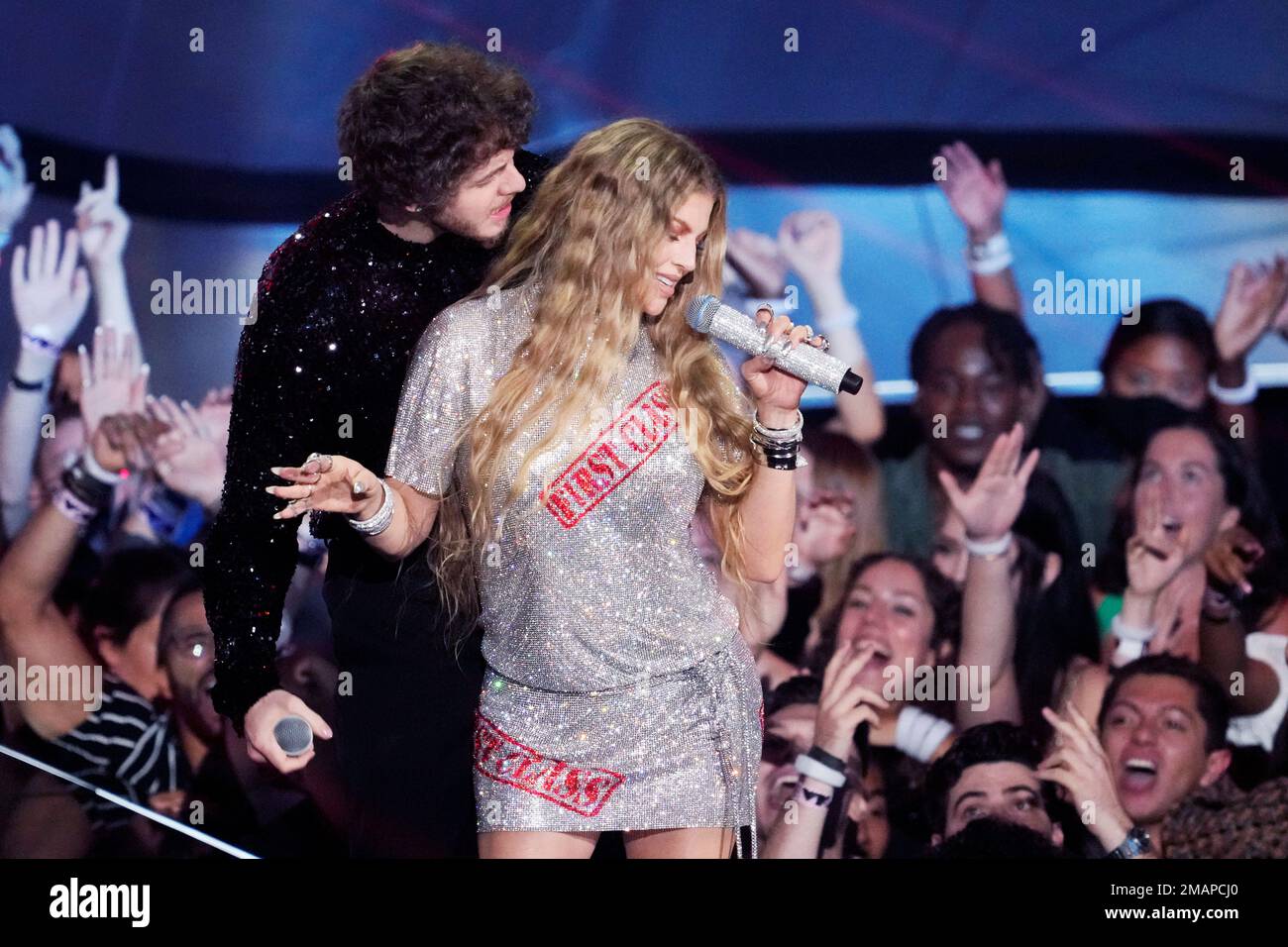 Fergie, right, and Jack Harlow perform "First Class" at the MTV Video ...