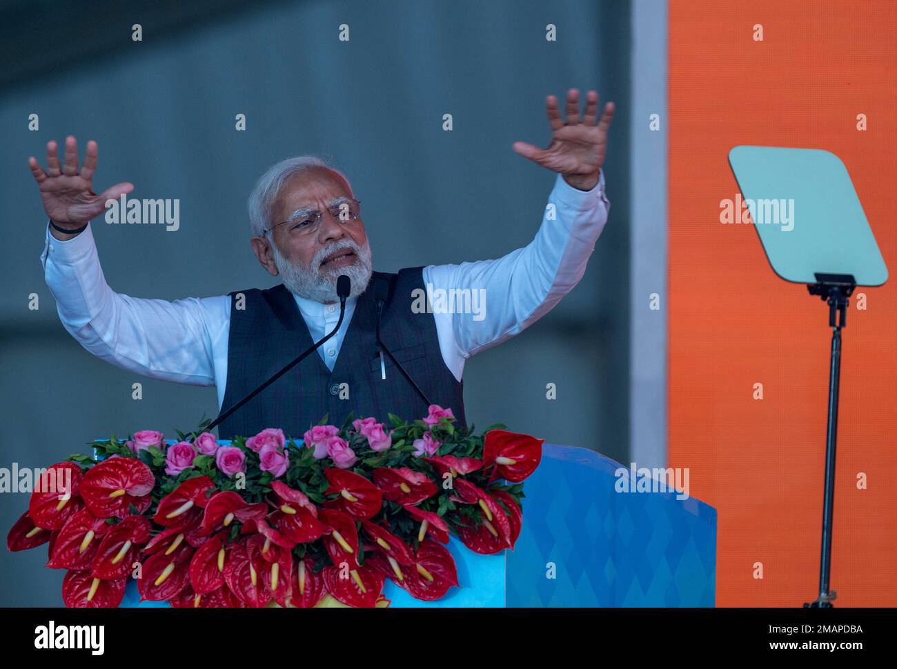 MUMBAI, INDIA - JANUARY 19: Prime Minister Narendra Modi along with ...