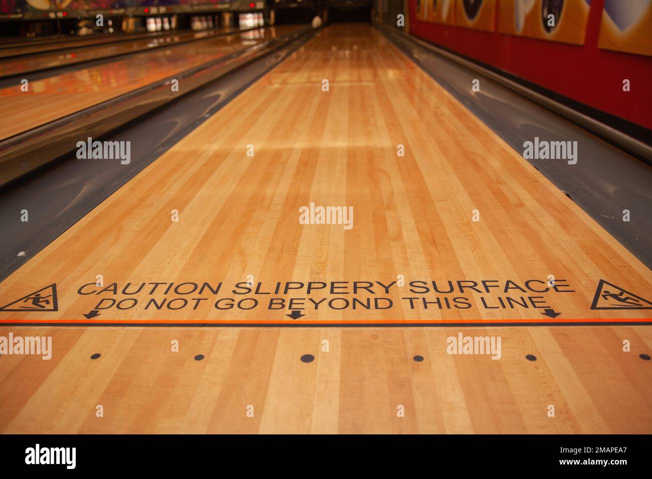 A freshly cleaned and oiled lane at Dragon Lanes on Fort Bragg, North ...