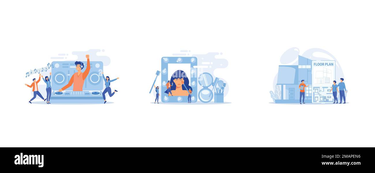 Dancing party in interior Stock Vector Images - Alamy