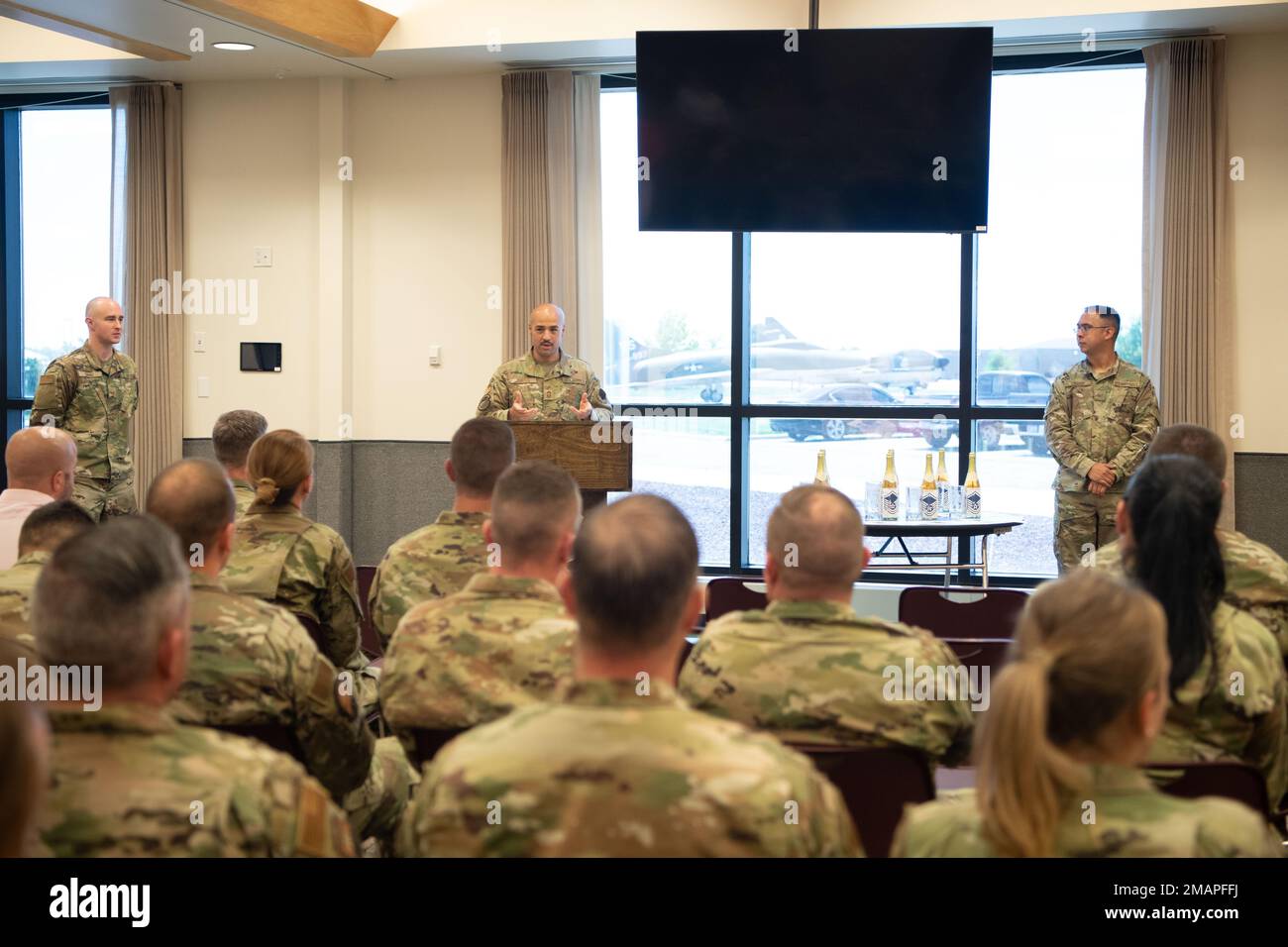 Chief Master Sgt. Archie Curtis, senior enlisted leader of the 566th ...