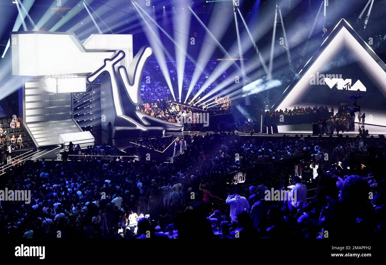 A view of the stage appears before the start of the MTV Video Music ...