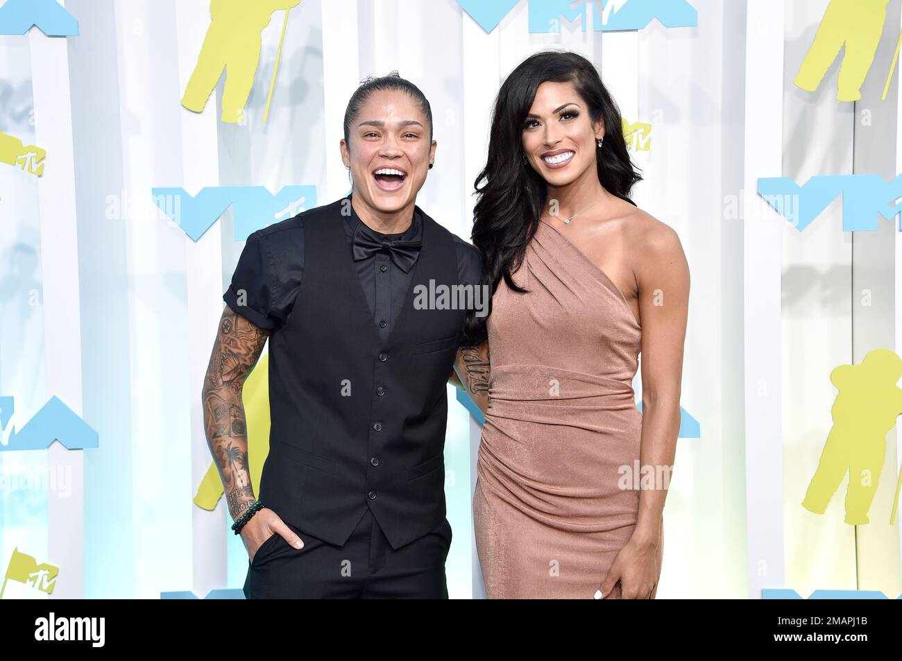 Kaycee Clark, left, and Nany Gonzalez arrive at the MTV Video Music ...