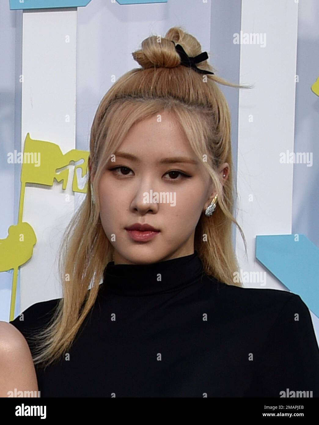 Rose, of Blackpink, arrives at the MTV Video Music Awards at the ...
