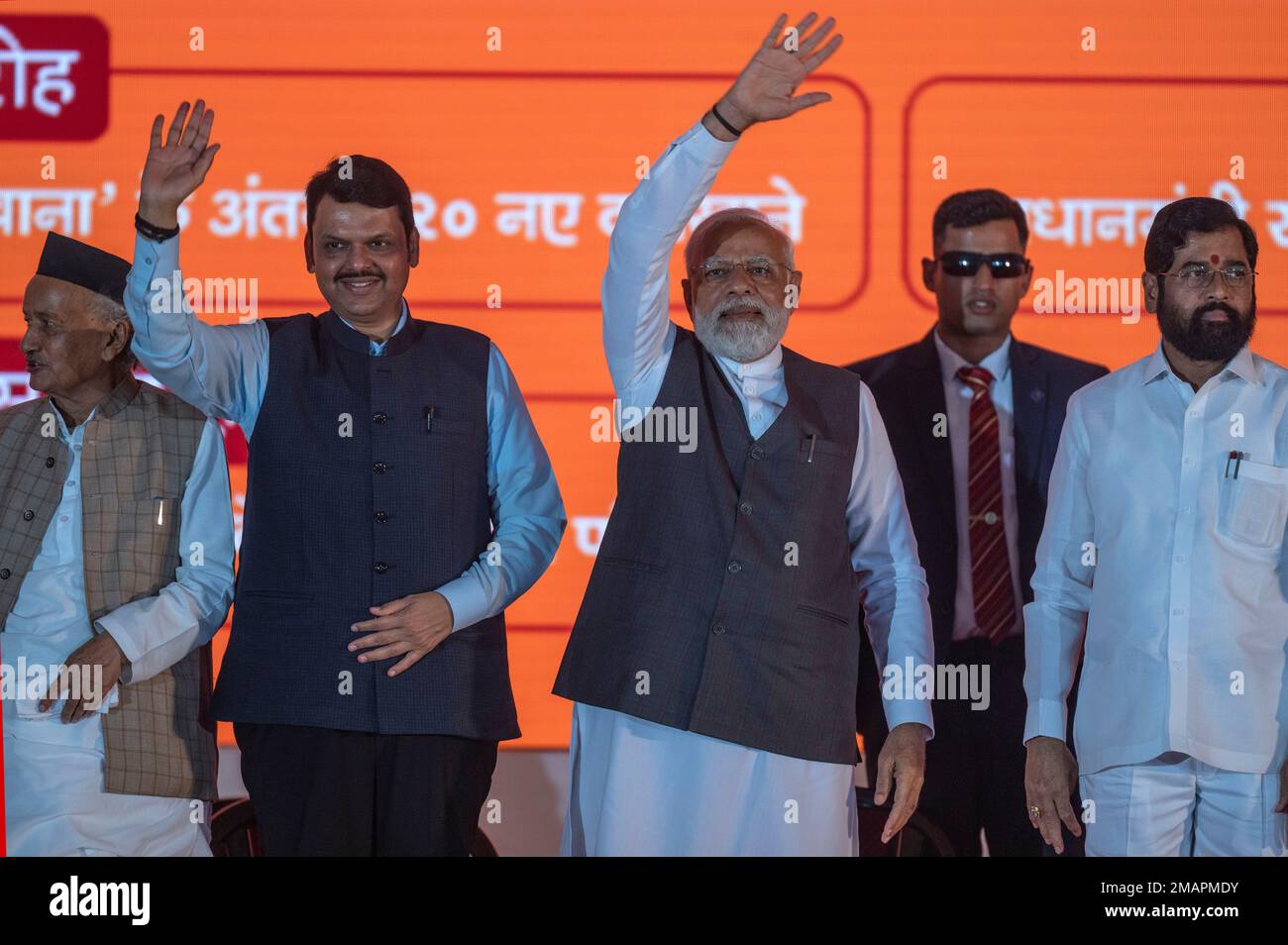 MUMBAI, INDIA - JANUARY 19: Prime Minister Narendra Modi along with ...