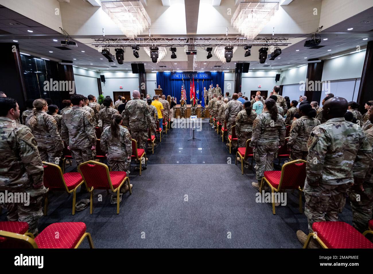 Members of the 39th Air Base Wing attend the 39th Medical Group change ...