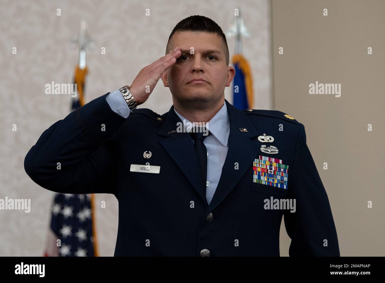 U.S. Air Force Maj. John Vogel, incoming 435th Supply Chain Operations ...