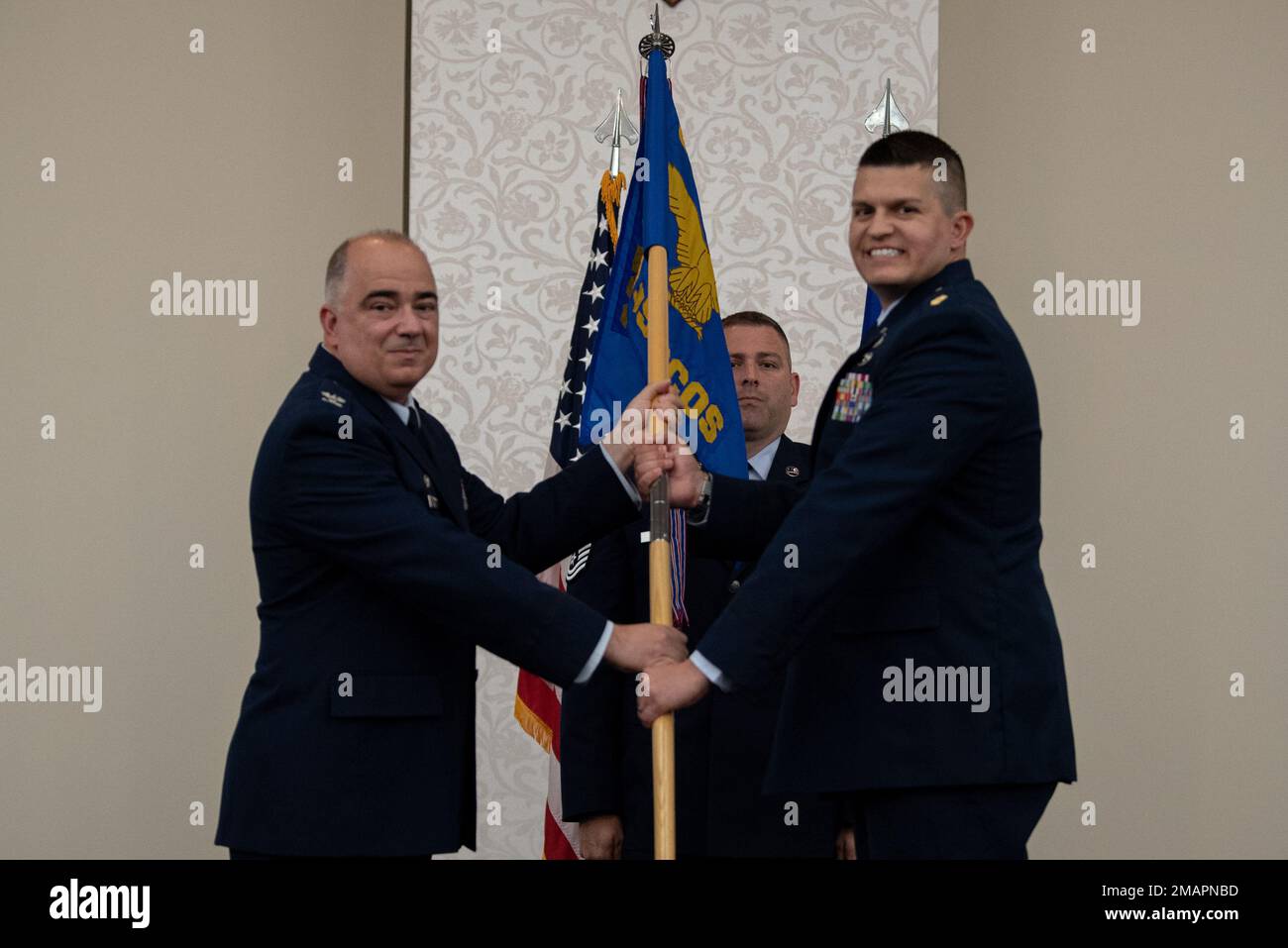 U.S. Air Force Maj. John Vogel, incoming 435th Supply Chain Operations ...
