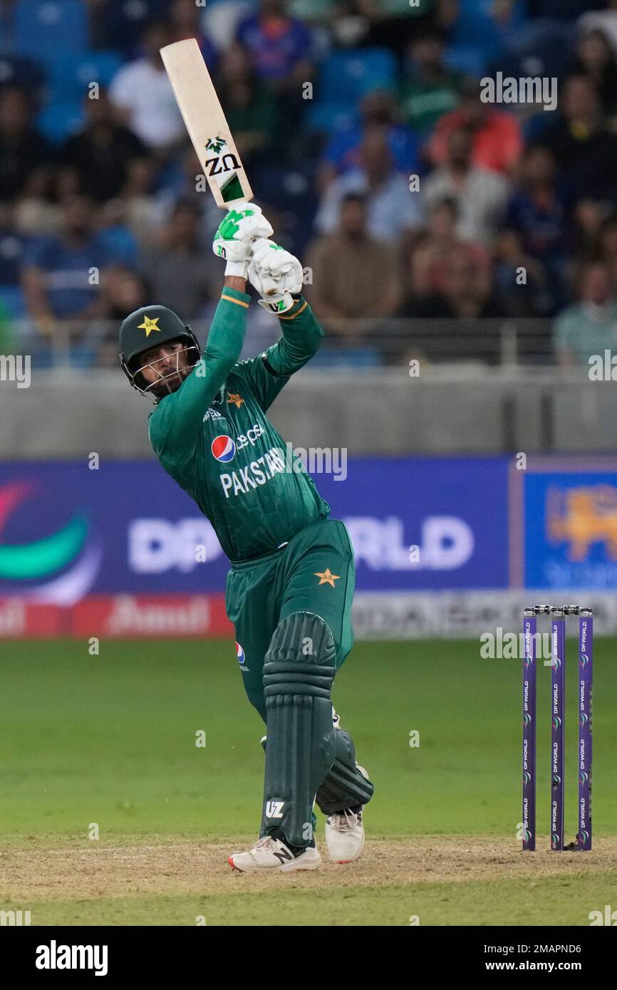 Pakistan's Haris Rauf bats during the T20 cricket match of Asia Cup ...
