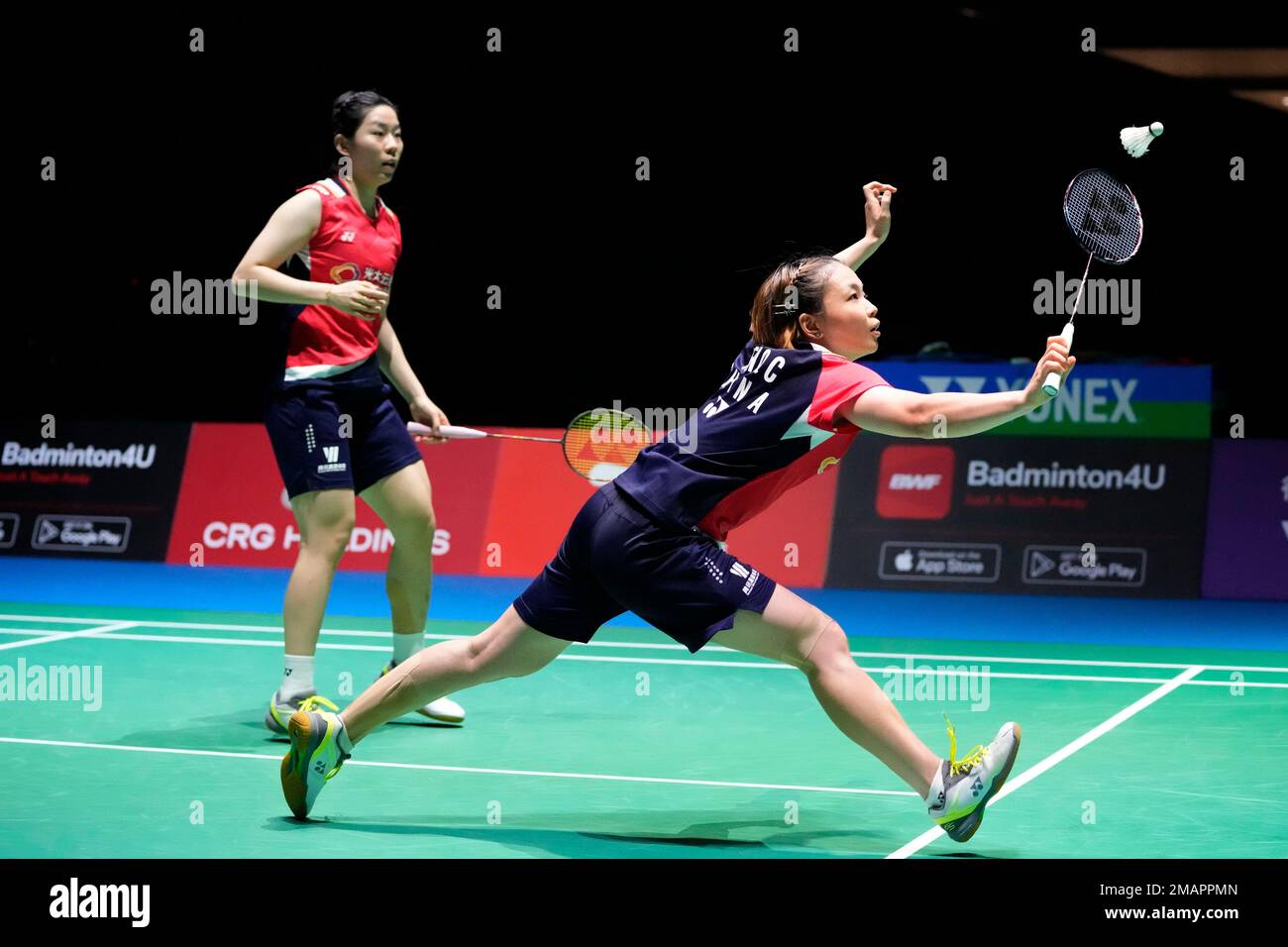 Chen Qing Chen, right, and Jia Yi Fan of China compete against South ...