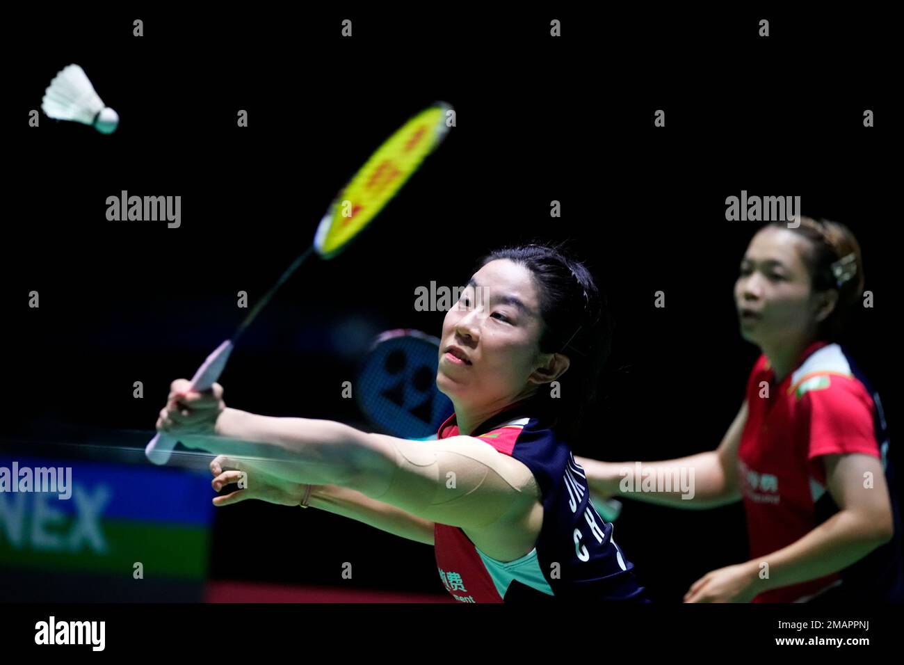 Chen Qing Chen and Jia Yi Fan, left, of China compete against South Korea's Kim So-yeong and ...