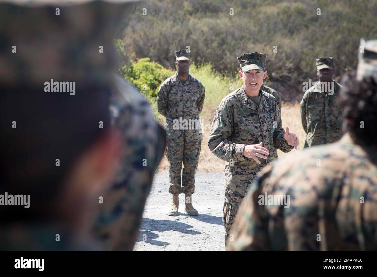 U.S. Marine Corps Lt. Col. Christine M. Houser, commanding officer of ...