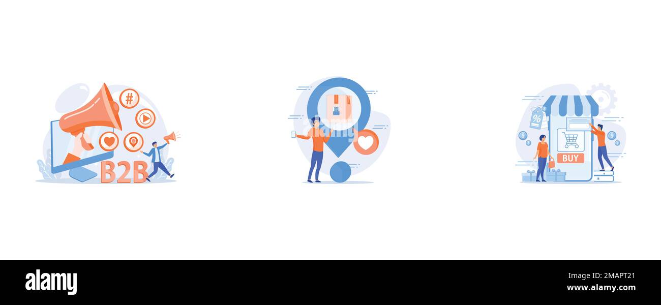 Parcel tracking icons set Cut Out Stock Images & Pictures - Alamy