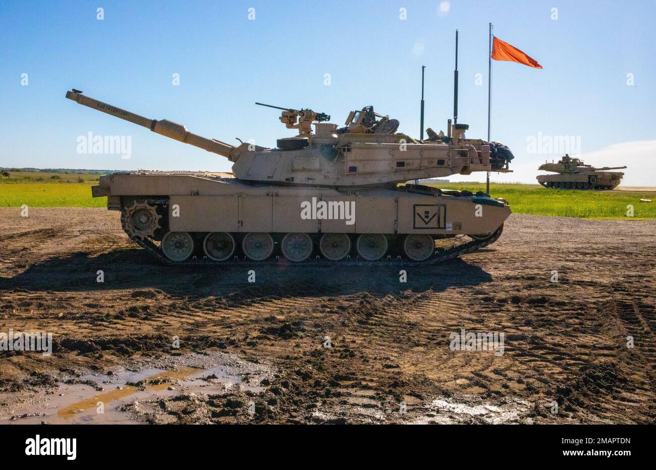 An M1 Abrams tank from 1st Combined Arms Battalion, 63rd Armor Regiment ...