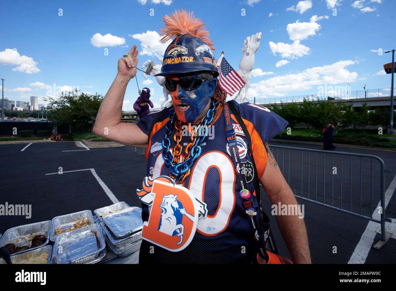 Chuck DeVorss tail gates prior to an NFL preseason football game ...