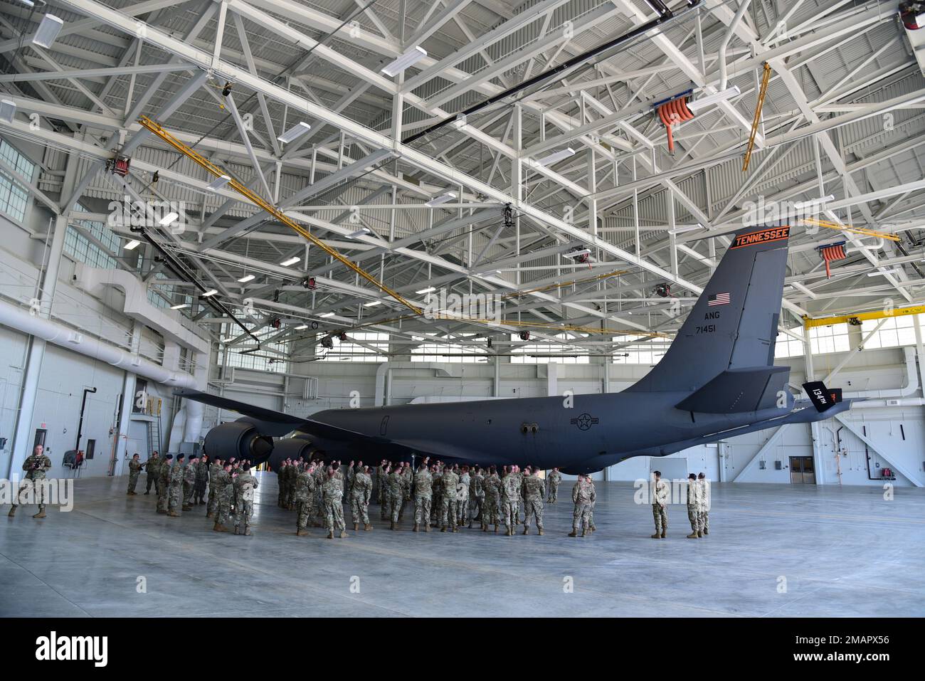 Airmen at the 134th Air Refueling Wing gather in the new aircraft ...