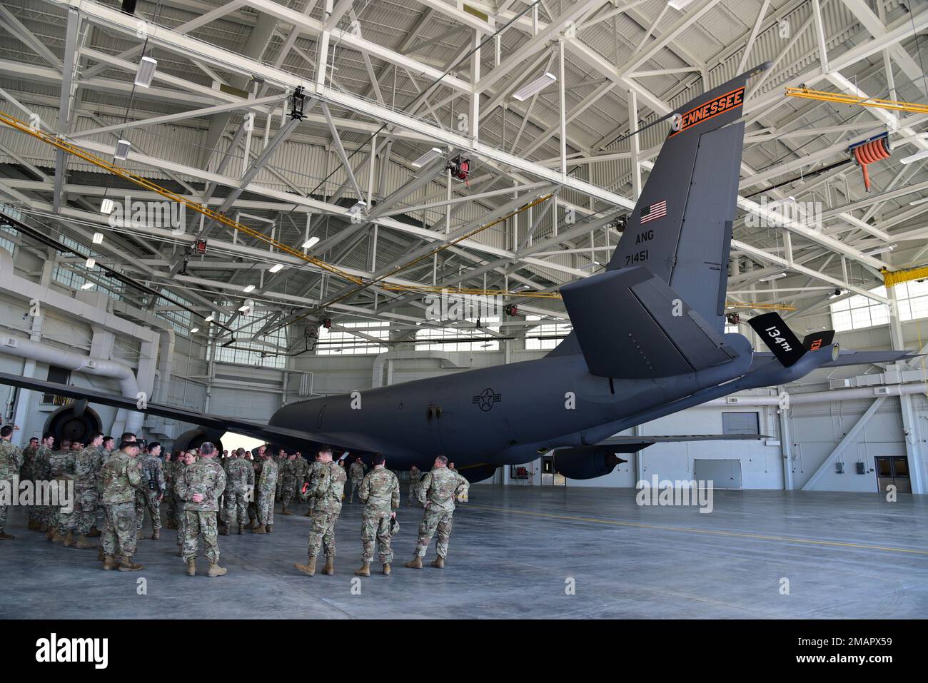 Airmen at the 134th Air Refueling Wing gather in the new aircraft ...