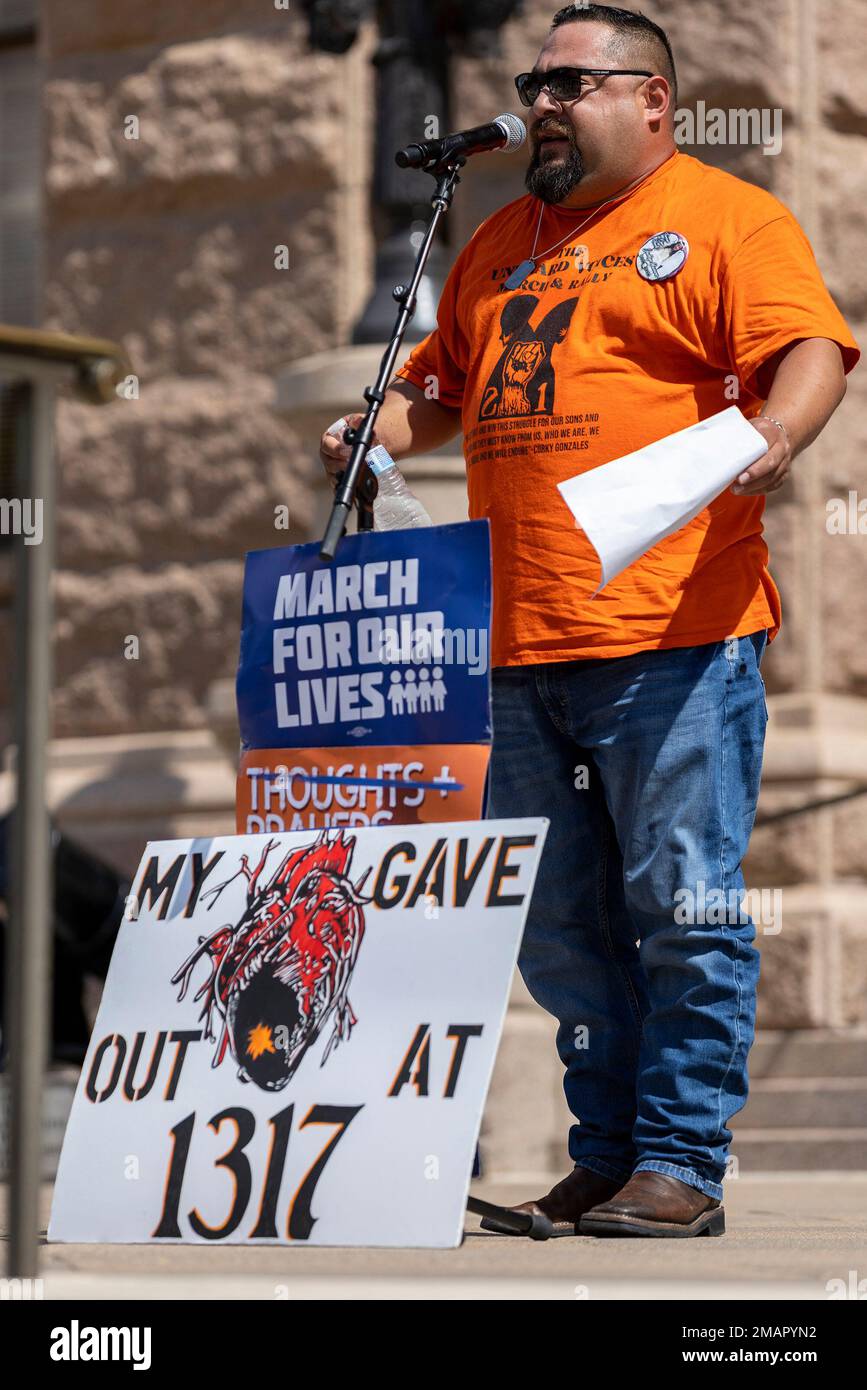 Javier Cazares, father of a victim in the Uvalde school shooting, reads ...