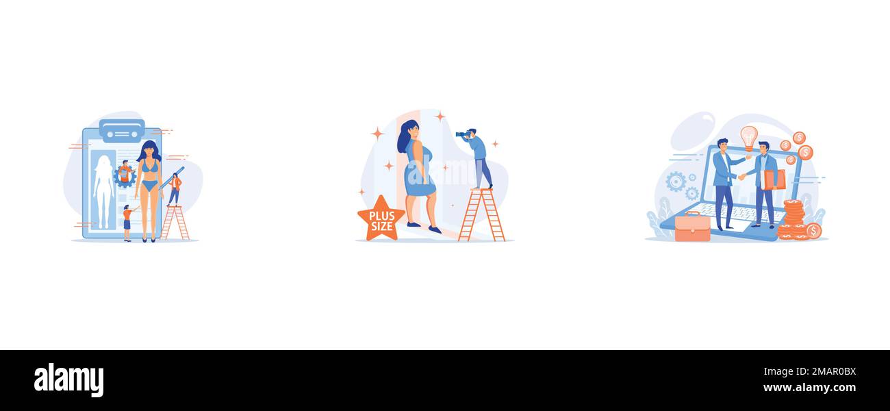 Plastic surgeons doing pencil marks and preparing body contouring of ...