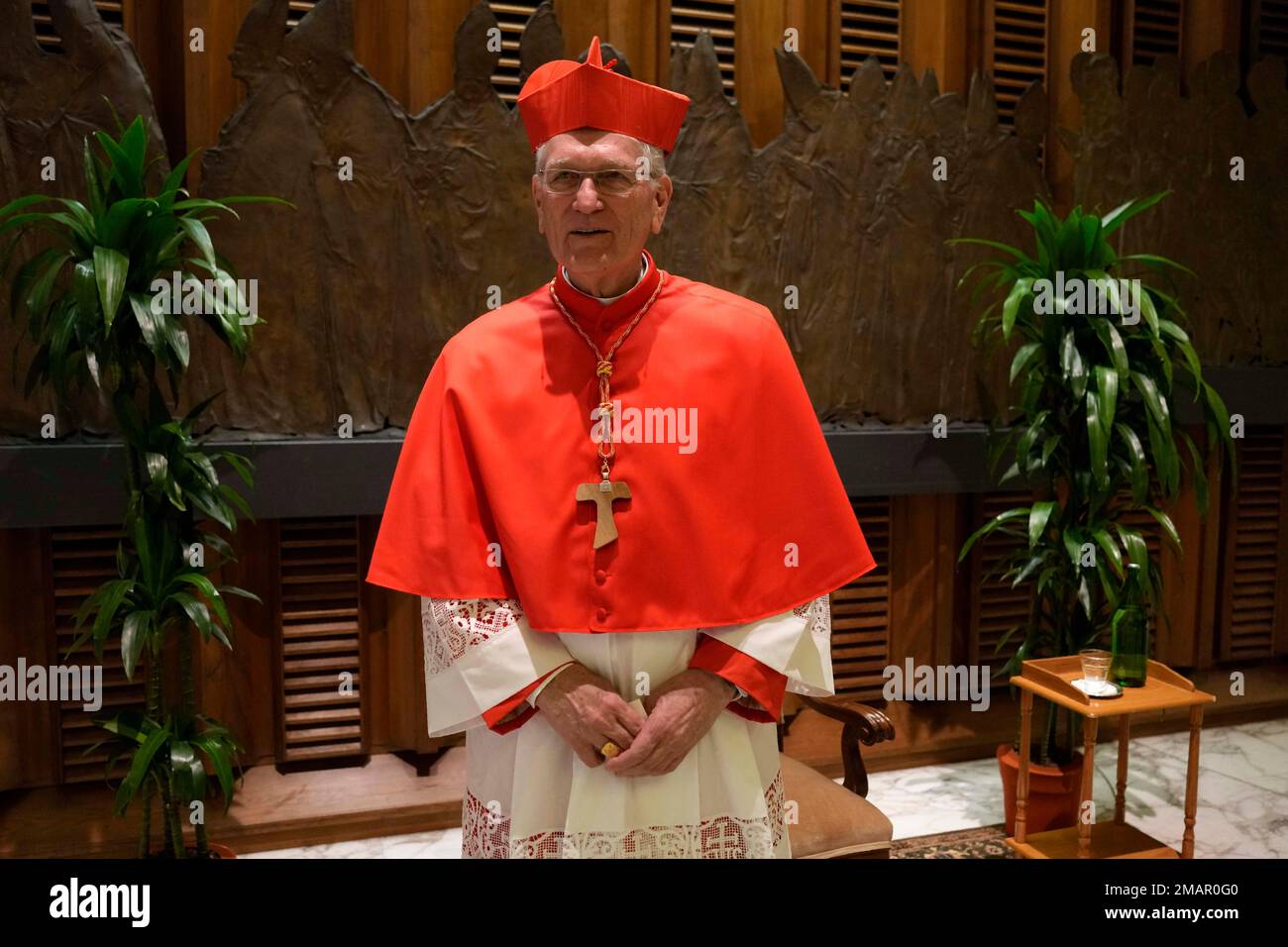 New Cardinal Leonardo Ulrich Steiner poses after after a consistory ...