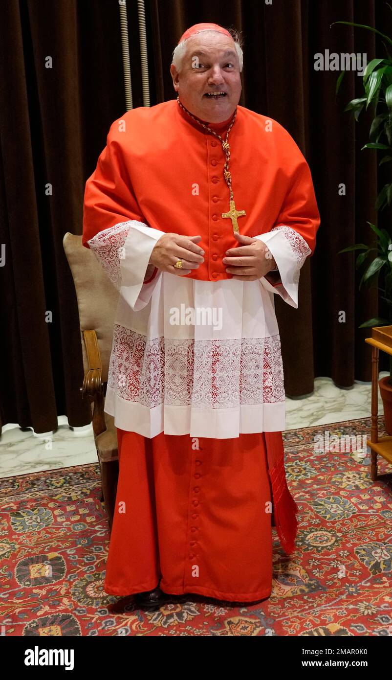 New Cardinal Jean Marc Aveline poses after after a consistory inside St ...