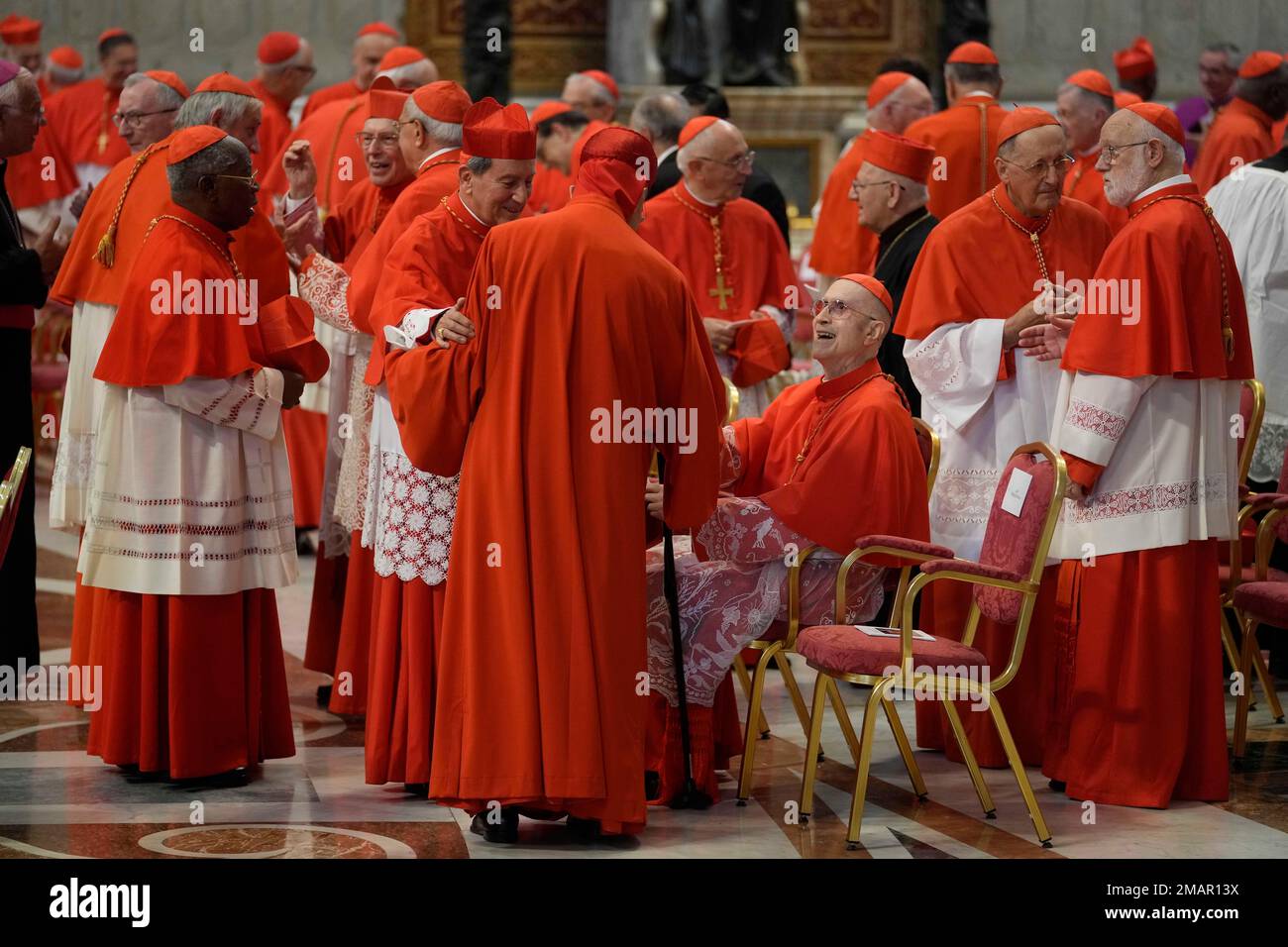 Cardinal Tarcisio Bertone attends the consistory inside St. Peter's ...