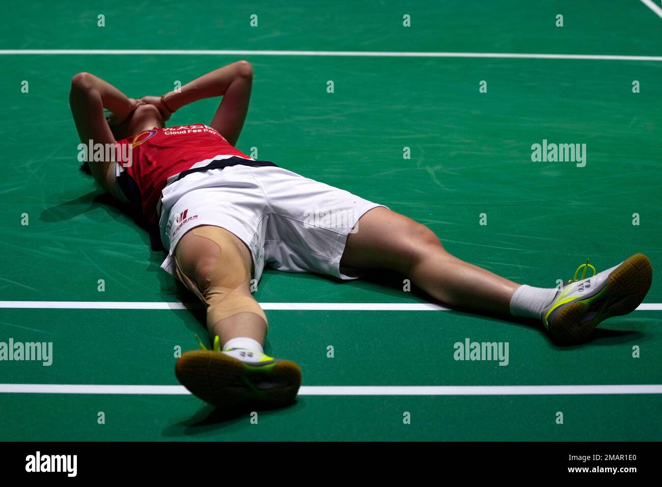Chen Yu Fei of China celebrates after defeating Tai Tzu Ying of Taiwan ...