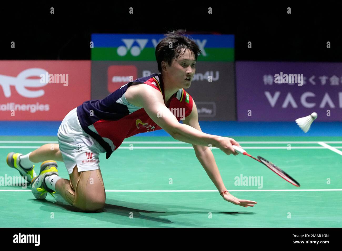 Chen Yu Fei of China plays a return to Tai Tzu Ying of Taiwan during ...