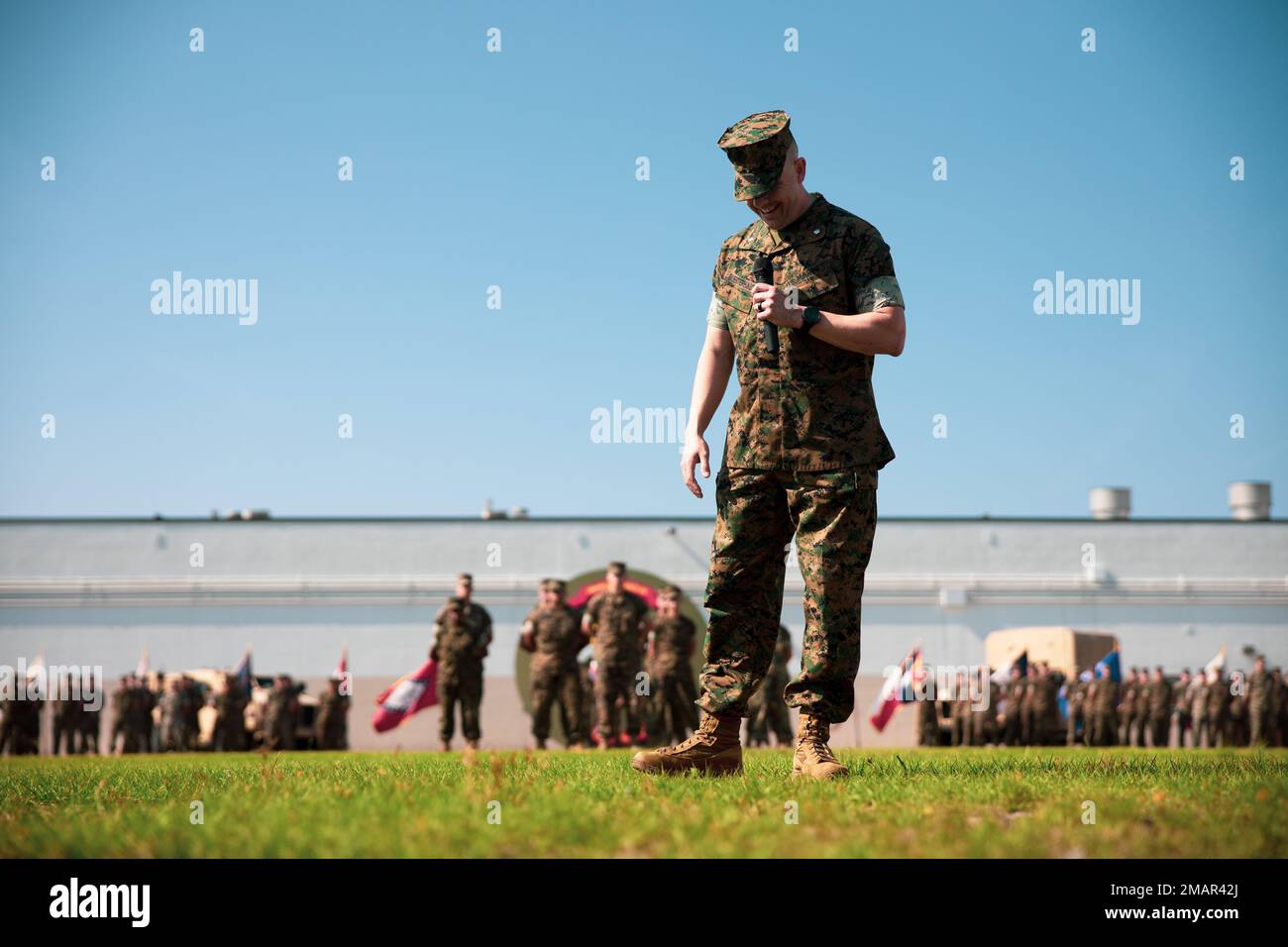 U.S. Marine Corps Lt. Col. Gregory Duesterhaus, the incoming commanding ...