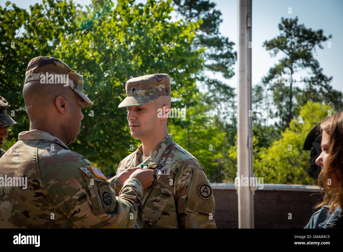 Lt. Gen. Ronald Clark, Commanding General of U.S. Army Central, pins an ...