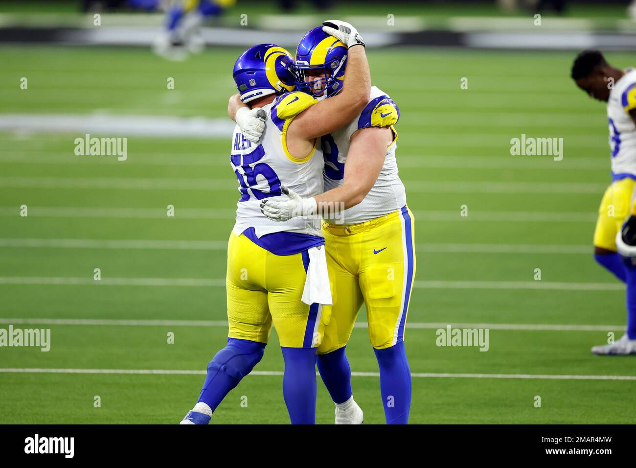 Los Angeles Rams center Brian Allen (55) and guard David Edwards (73 ...
