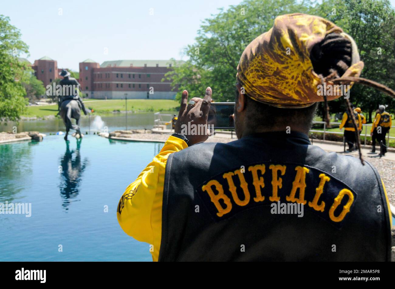 Around 100 riders from various chapters of the Buffalo Soldiers ...