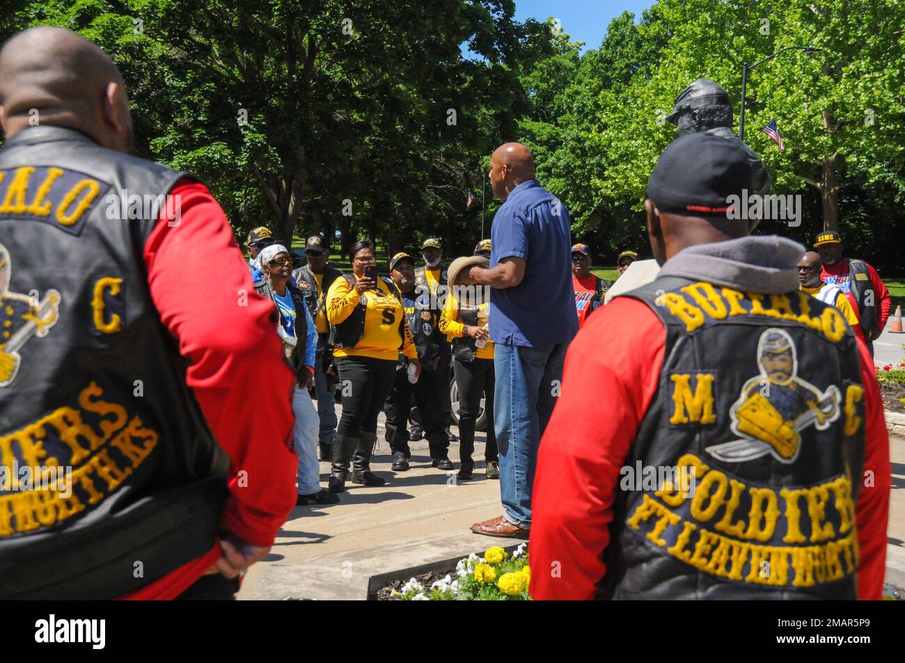 Around 100 riders from various chapters of the Buffalo Soldiers ...